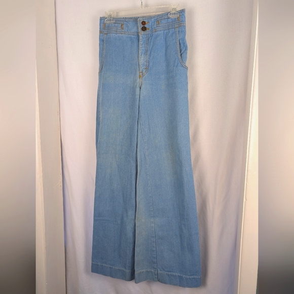 Vintage | Jeans | Vintage 97s Brittania High Rise Light Blue Bell Bottom Jeans | Poshmark
